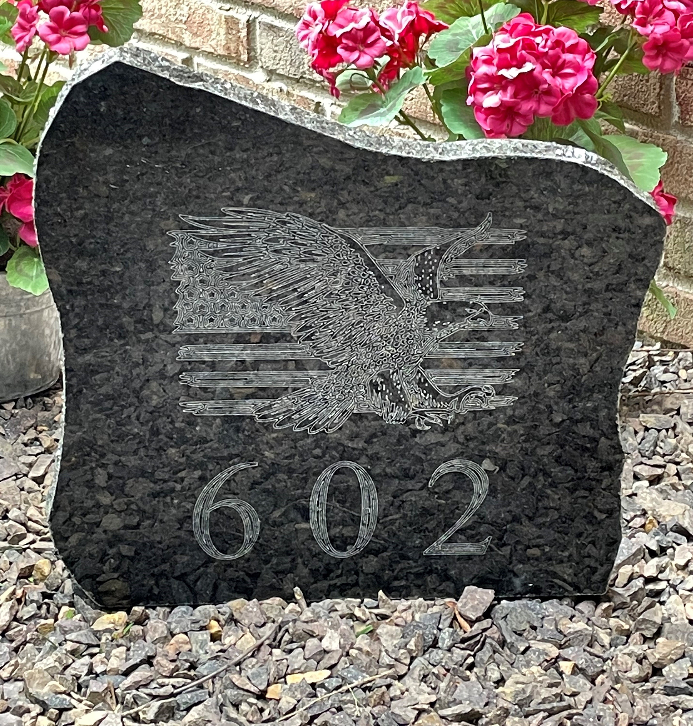 Custom GRANITE Address and Name STONE for Yard, Personalized Engraved ...