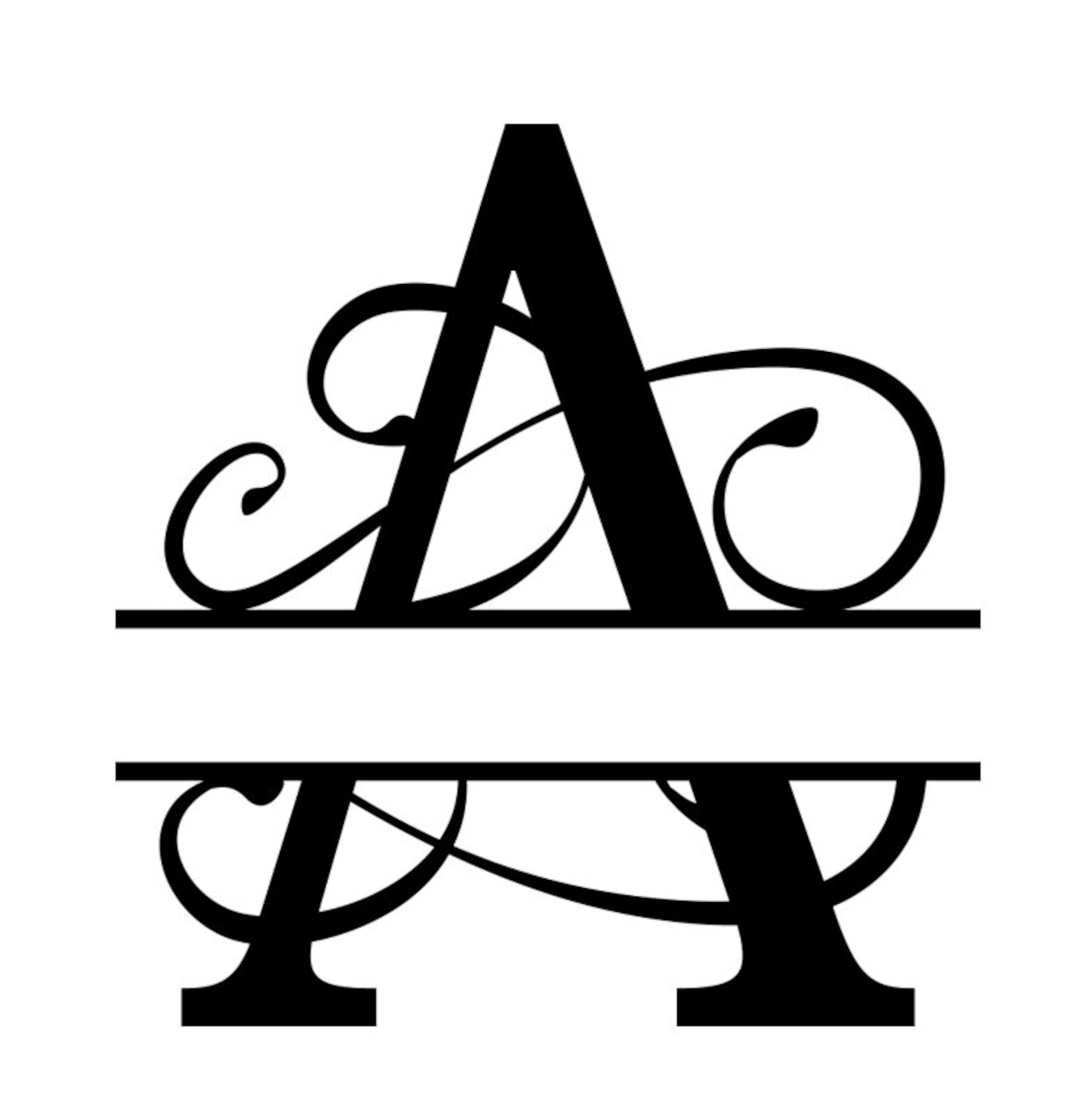 Split Monogram SVG - Monogram Alphabet - SVG File - Split Letter SVG - Etsy