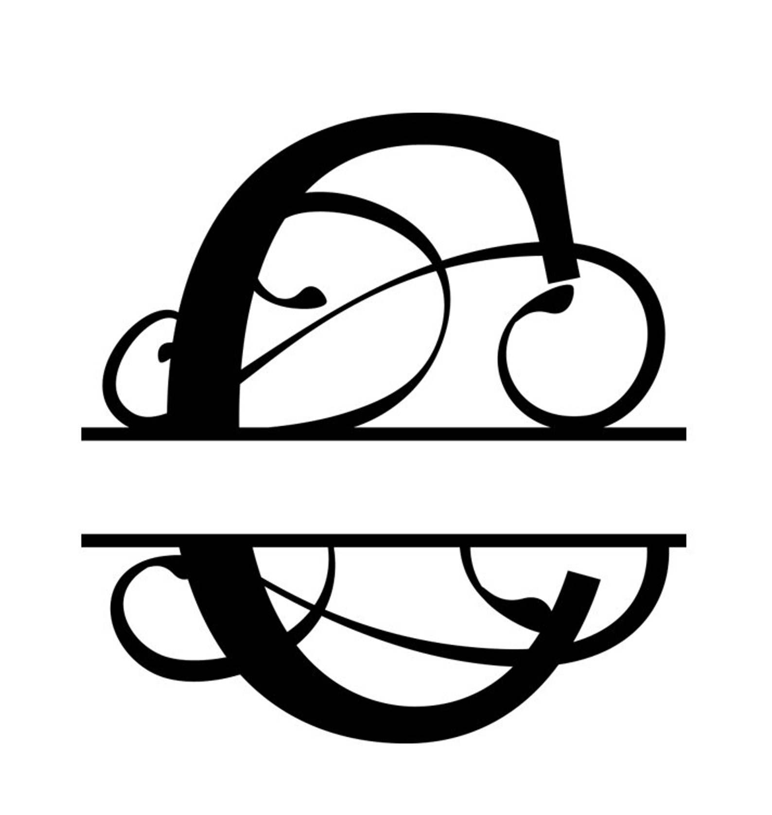 Split Monogram SVG - Monogram Alphabet - SVG File - Split Letter SVG - Etsy
