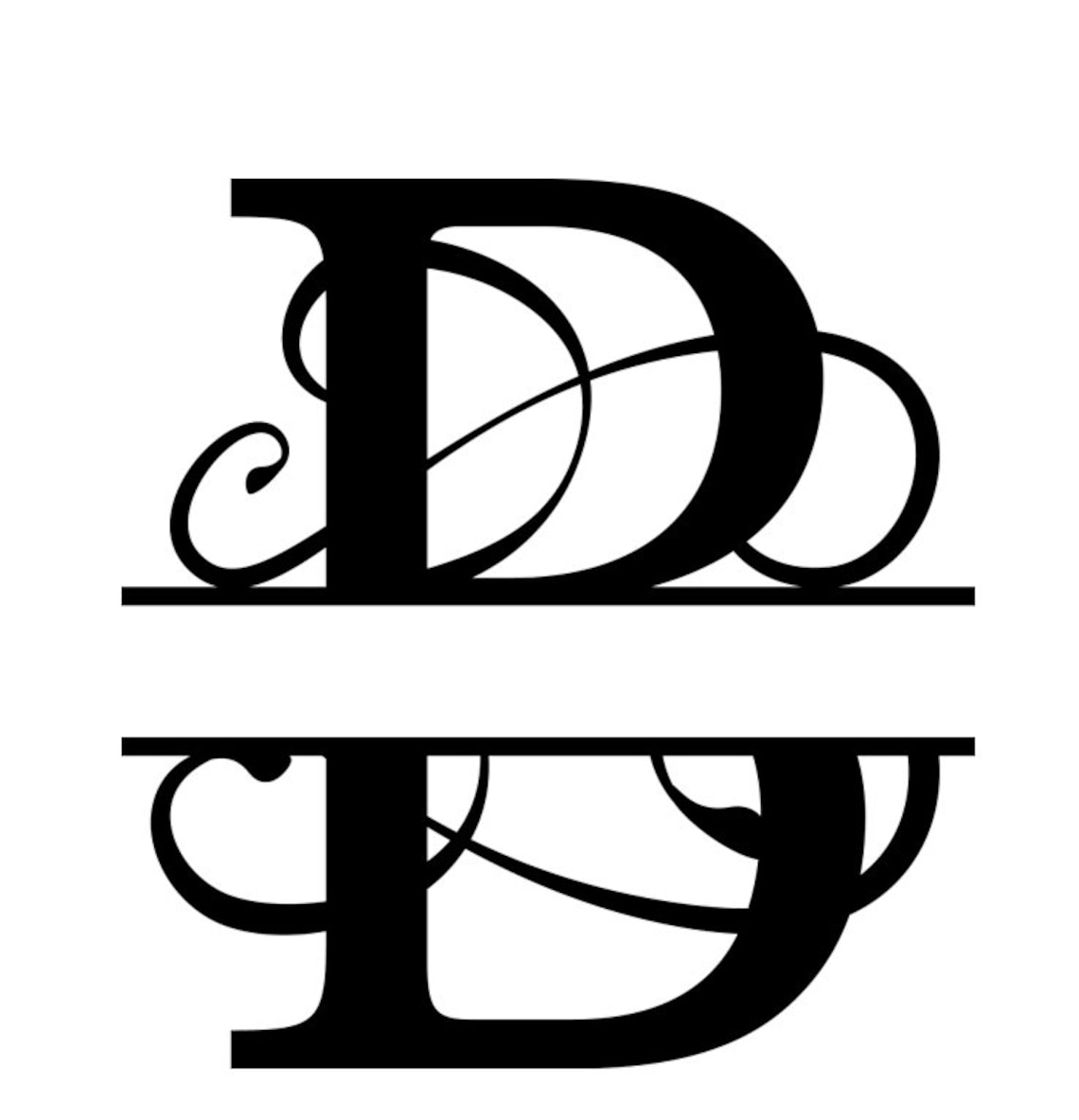 Split Monogram SVG - Monogram Alphabet - SVG File - Split Letter SVG - Etsy