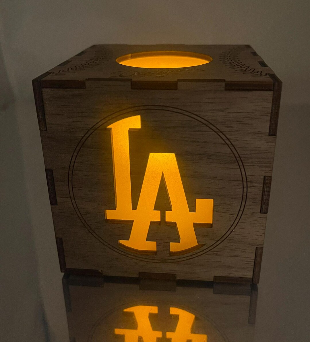 LA DODGERS Custom Wooden Lantern Light Box | Tealight Candle Holder ...