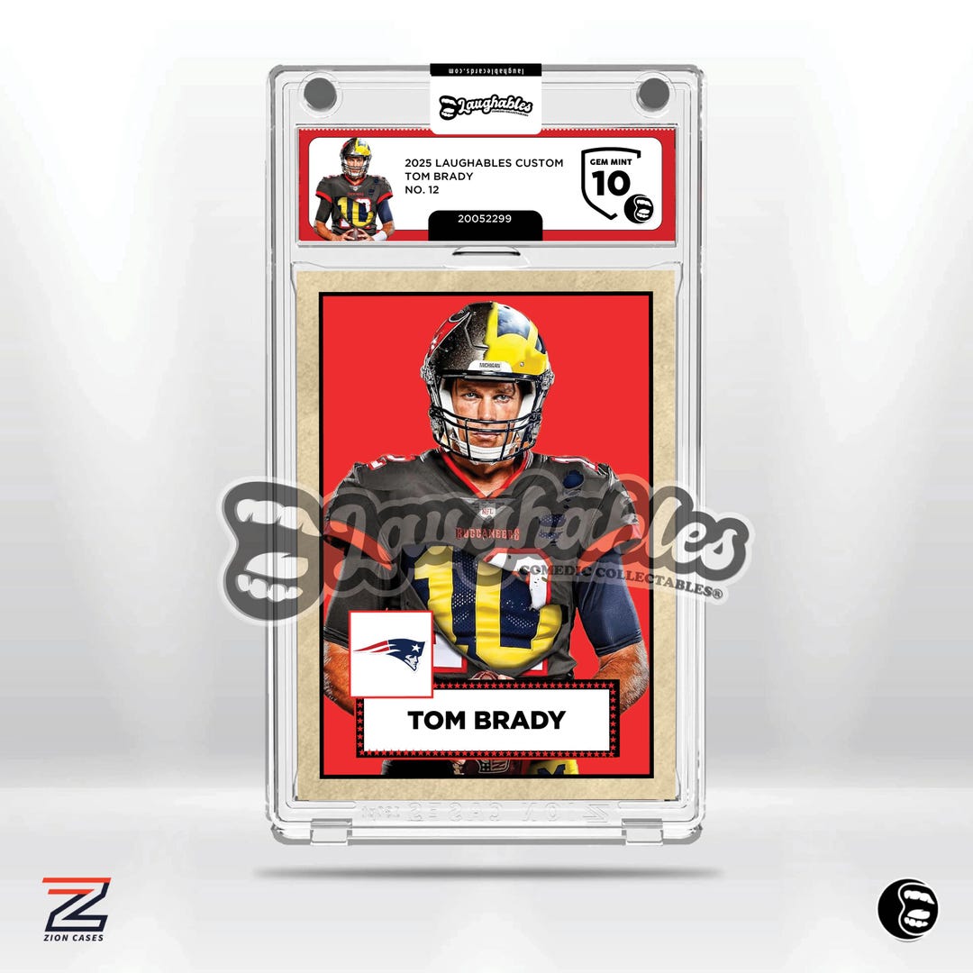 Tom Brady | Custom Football Card | Custom Art Trading Card Slab Novelty ...