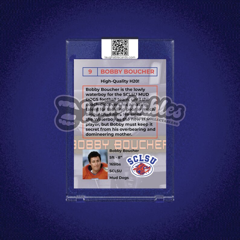 Bobby Boucher Waterboy Adam Sandler Mud Dogs Custom Trading Card ...