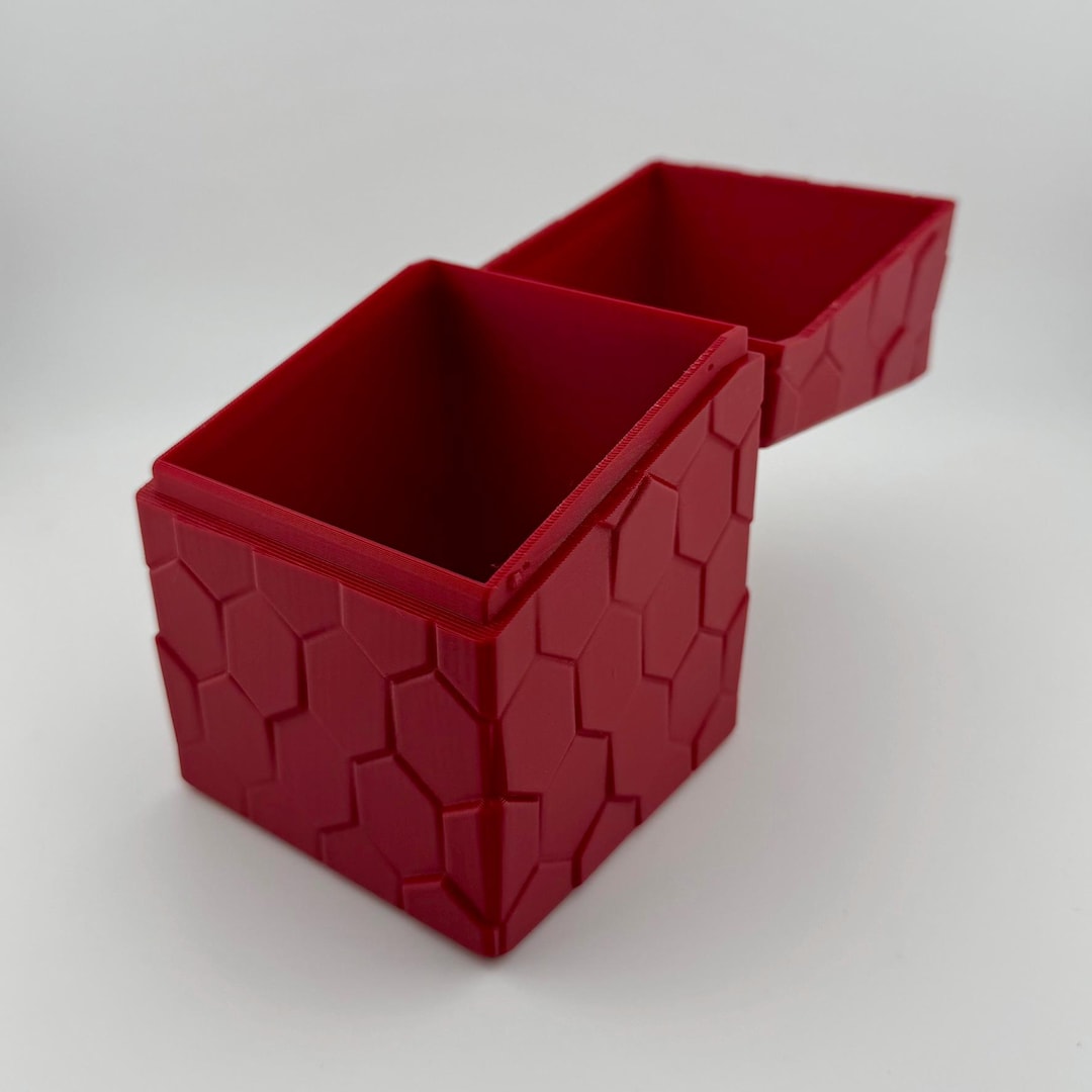 3D Printed Card Storage Box – Octagon Scale Pattern, Holds 180 Cards - Etsy