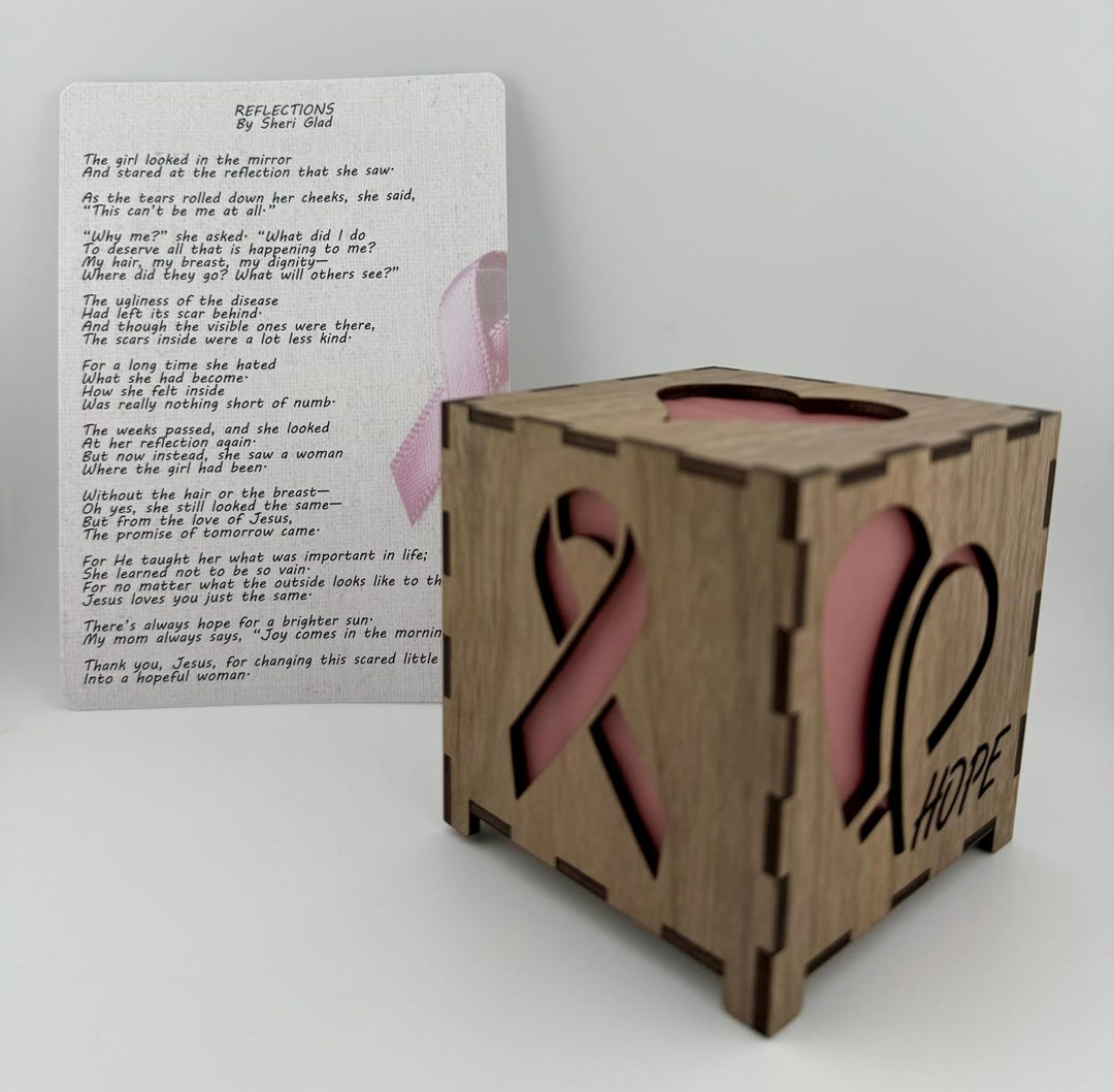 Breast Cancer Awareness Lantern & Poem: Laser-engraved Tealight Candle ...
