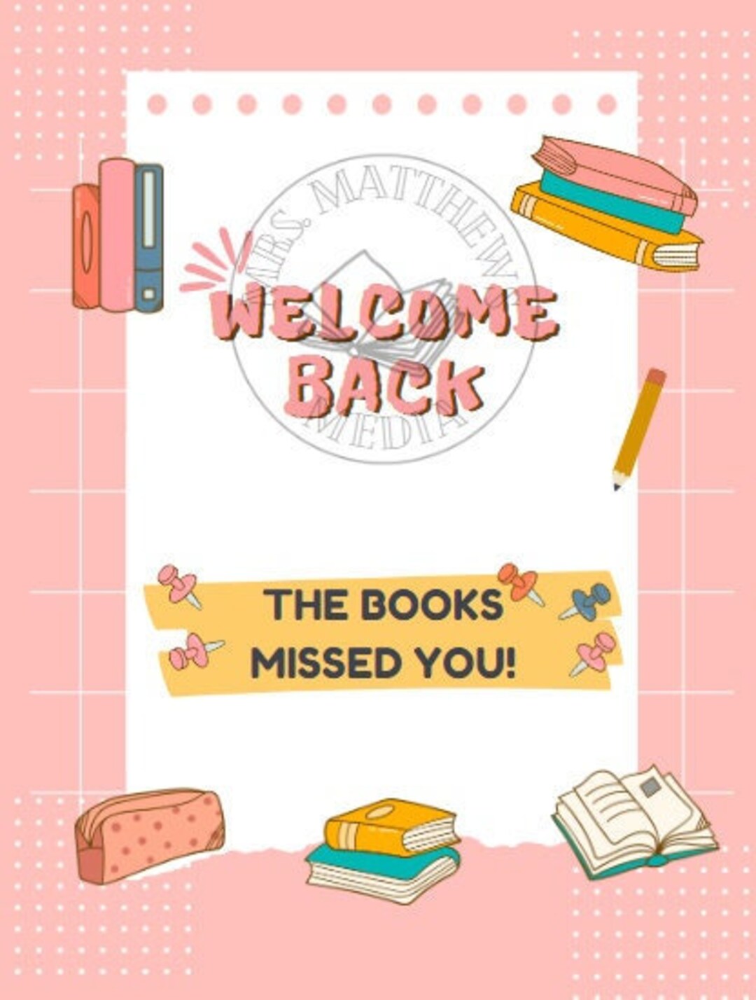 Book Poster- Welcome Back - Etsy