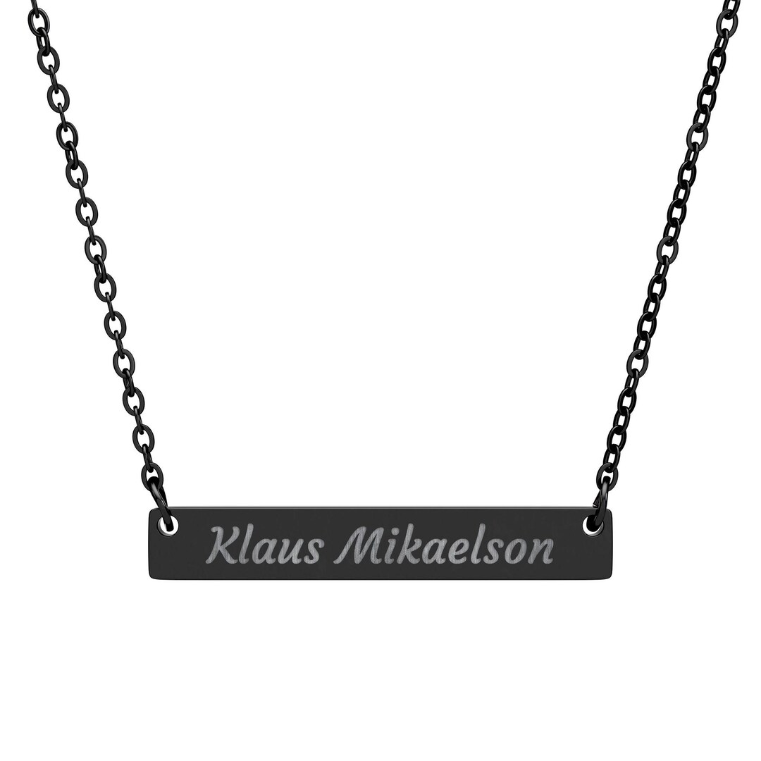 Klaus Mikaelson Horizontal Bar Necklace (engraving) - Etsy