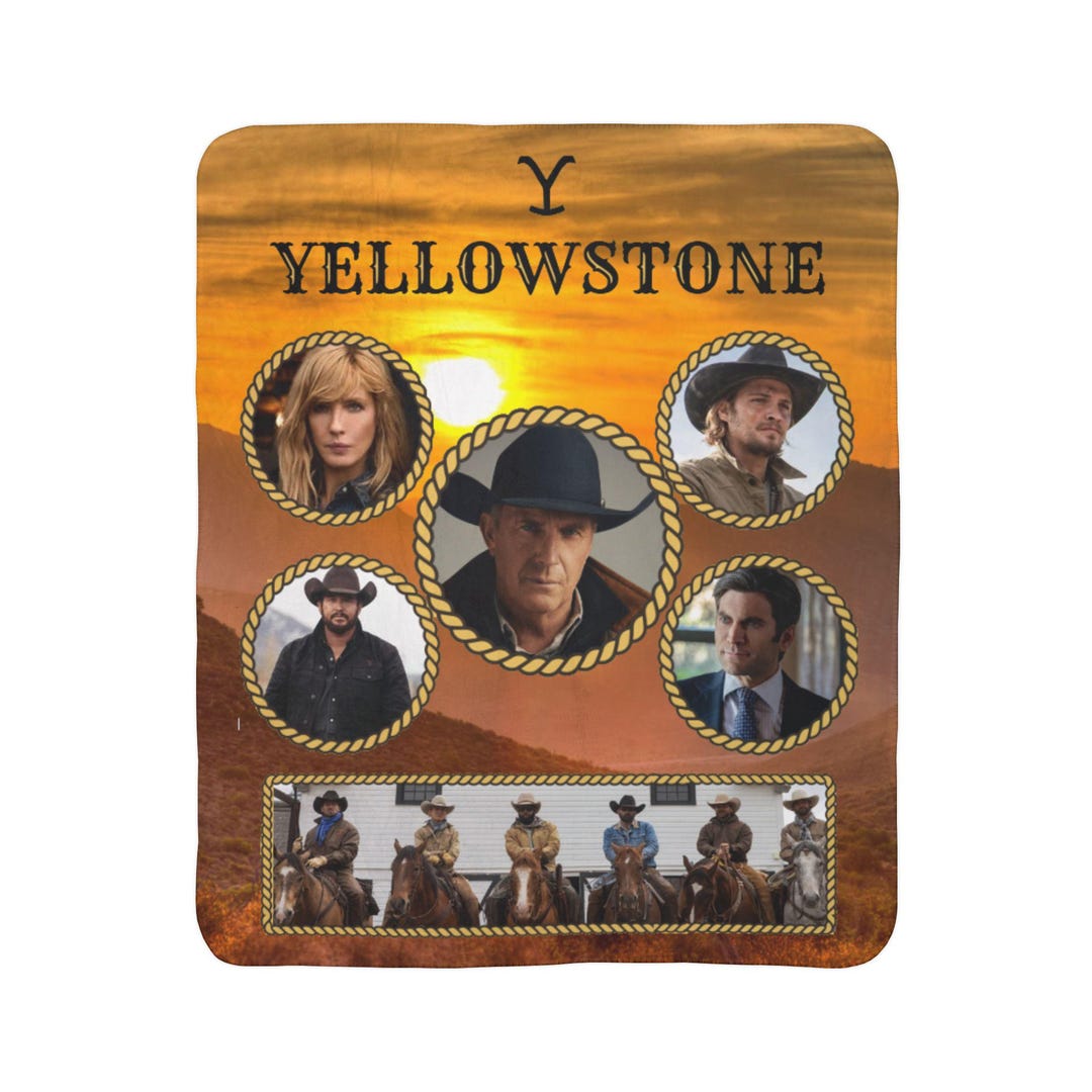 Yellowstone Fleece Sherpa Blanket - Etsy