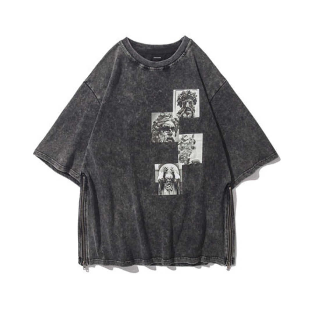 Distressed Oversize Grunge T Shirt Streetwear Statue Print - Etsy