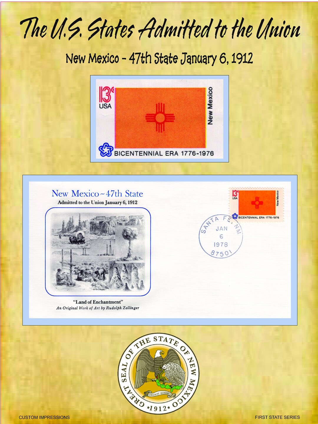 POSTERS - FIRST STATE Series - the U.S. States Admitted to the Union ...