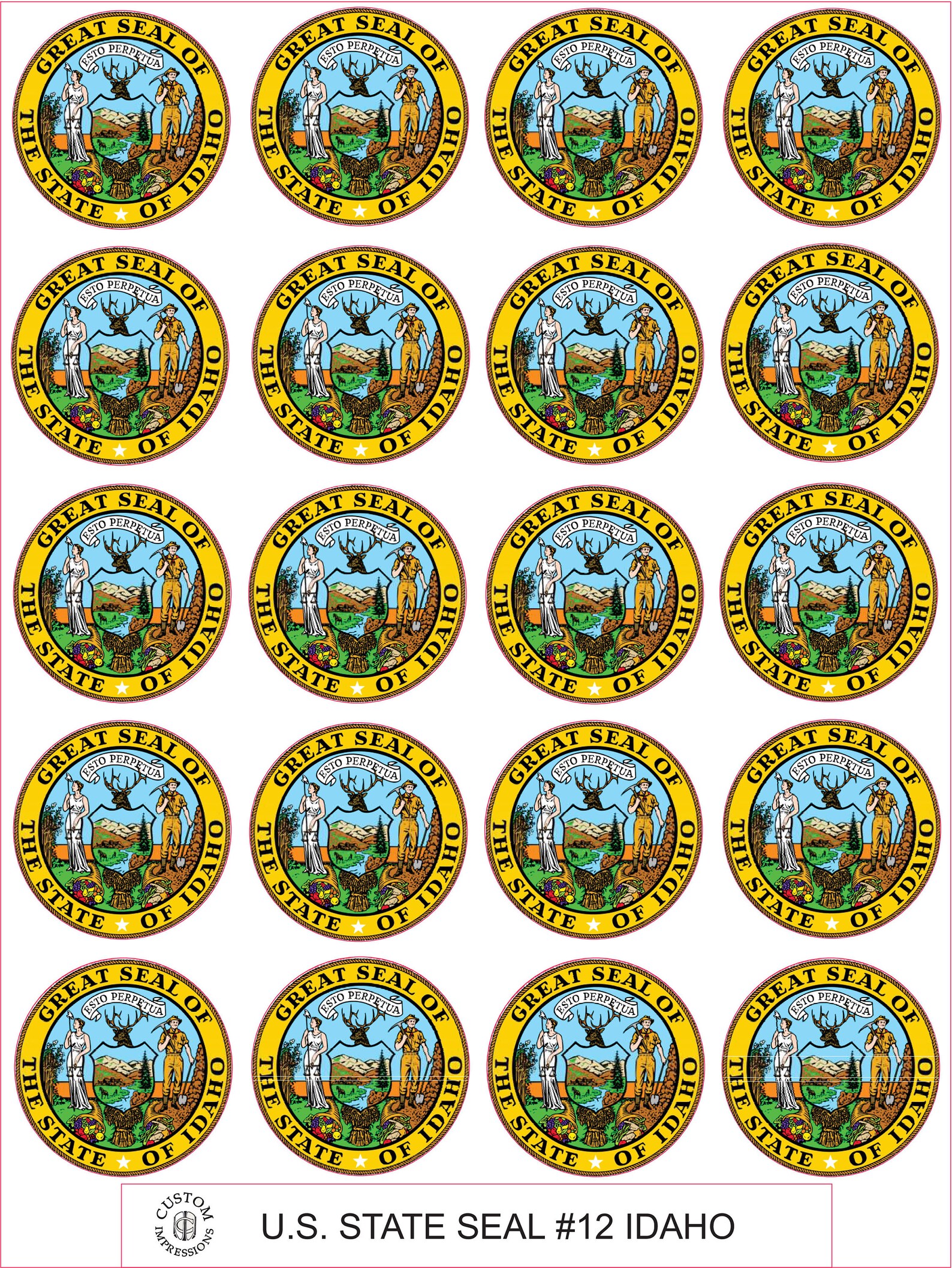 STATE SEALS Size 2" Each- 20 per Sheet - Etsy
