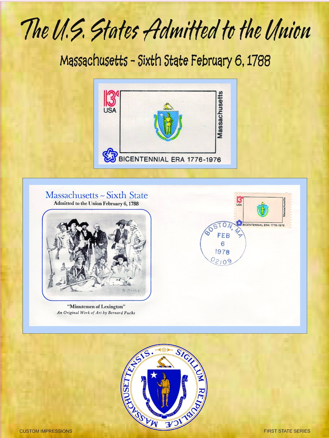 POSTERS - FIRST STATE Series - the U.S. States Admitted to the Union ...