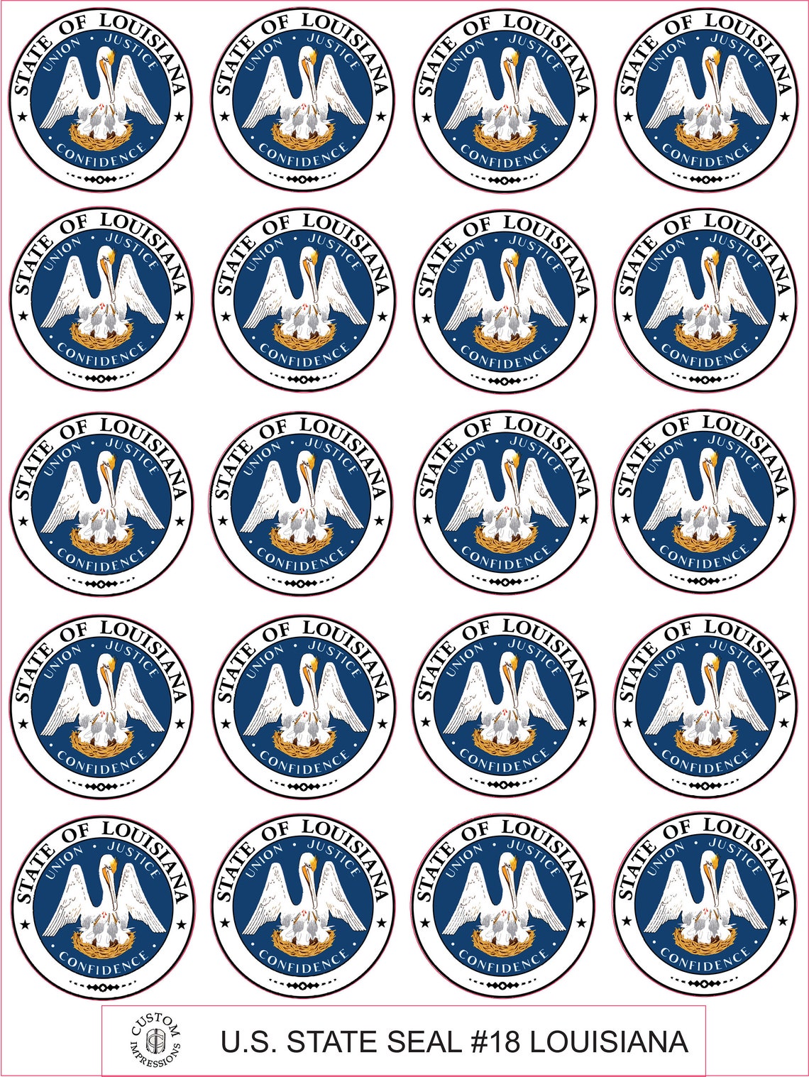 STATE SEALS Size 2" Each- 20 per Sheet - Etsy