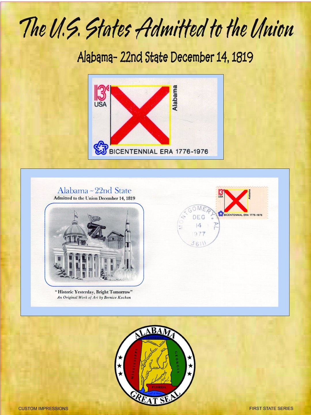 POSTERS - FIRST STATE Series - the U.S. States Admitted to the Union ...