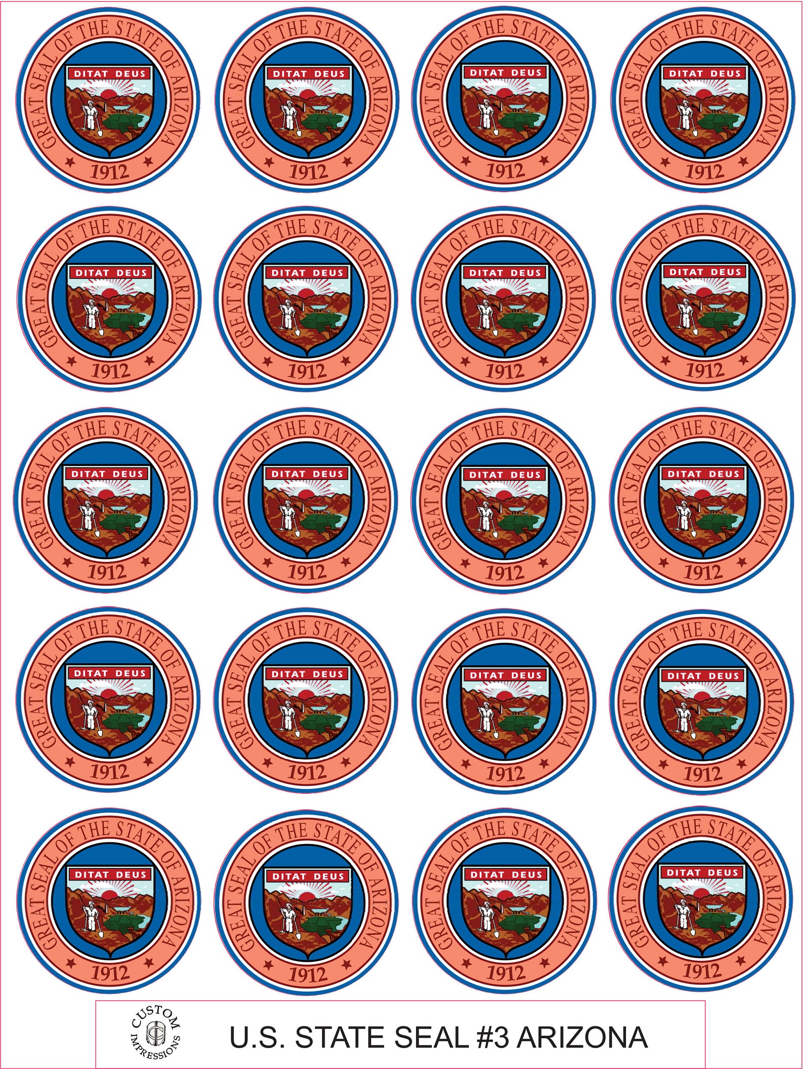 STATE SEALS Size 2" Each- 20 per Sheet - Etsy