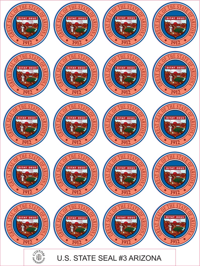 STATE SEALS Size 2" Each- 20 per Sheet - Etsy