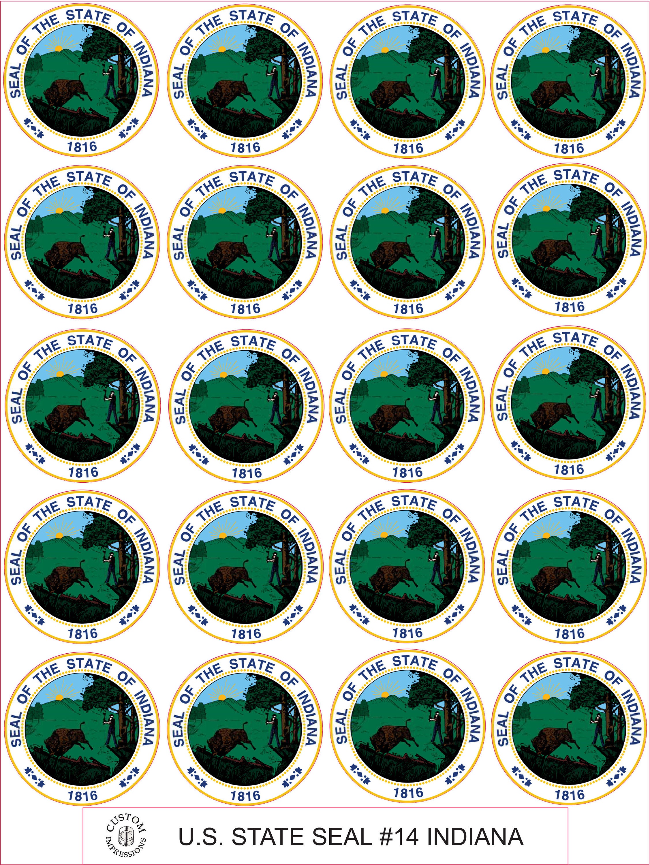STATE SEALS Size 2" Each- 20 per Sheet - Etsy
