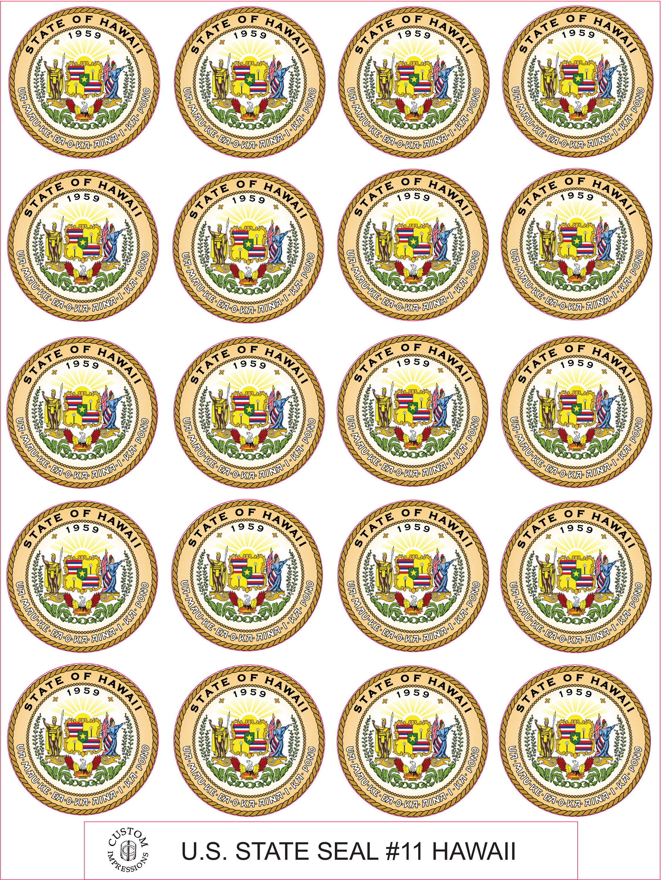 STATE SEALS Size 2" Each- 20 per Sheet - Etsy