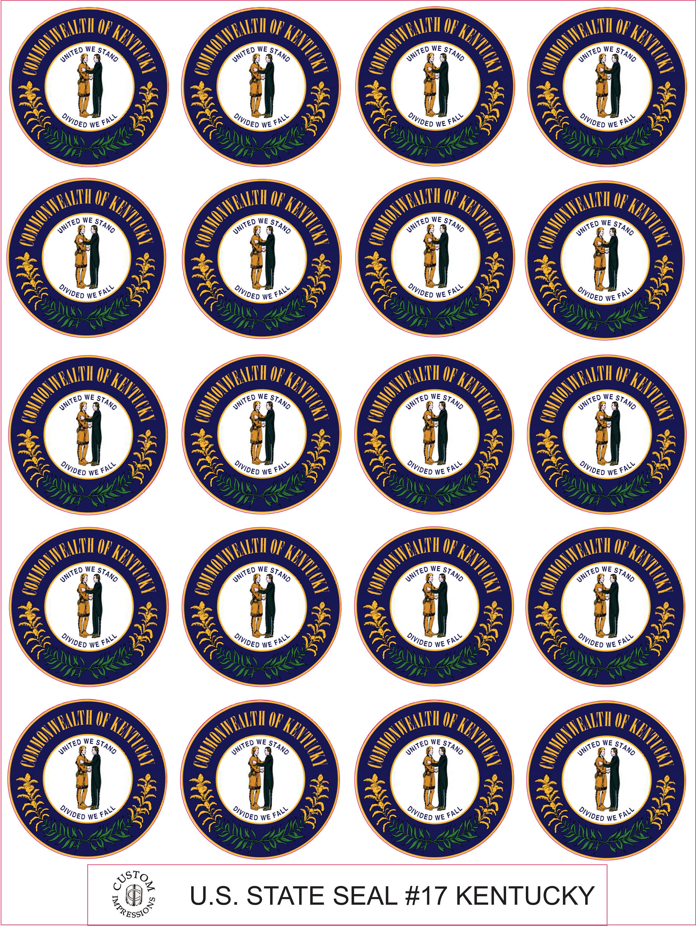 STATE SEALS Size 2" Each- 20 per Sheet - Etsy