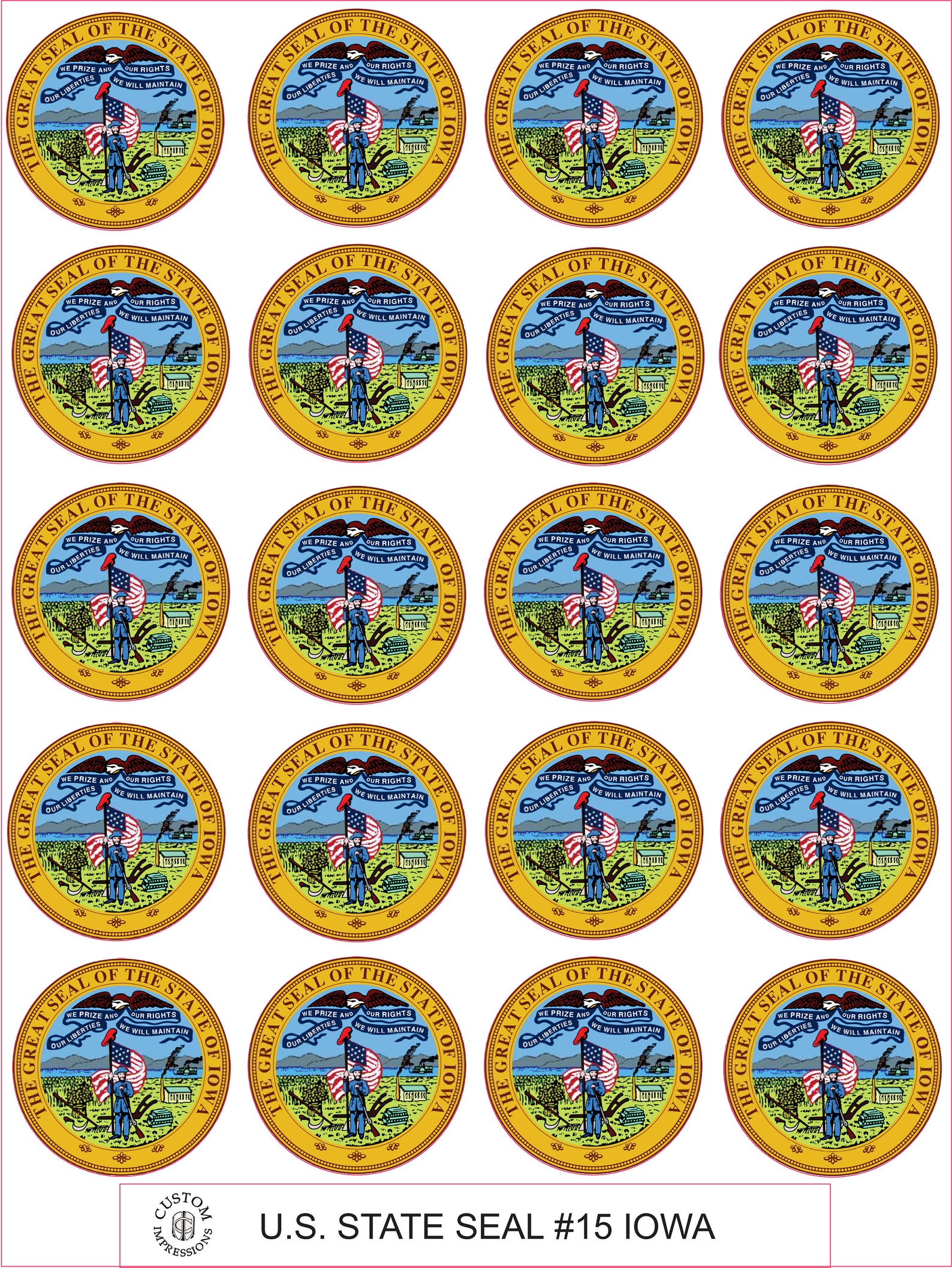 STATE SEALS Size 2" Each- 20 per Sheet - Etsy