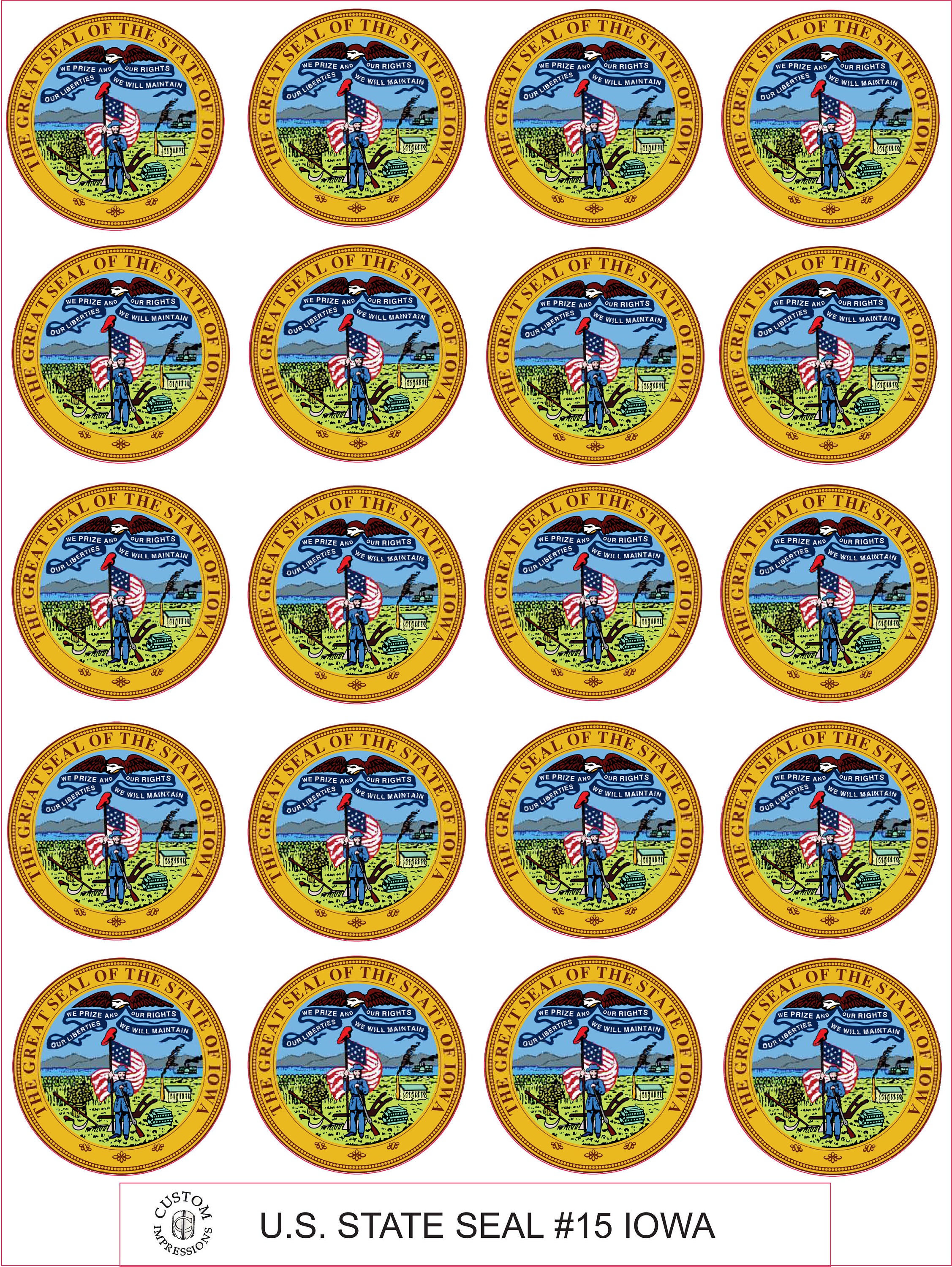 STATE SEALS Size 2" Each- 20 per Sheet - Etsy