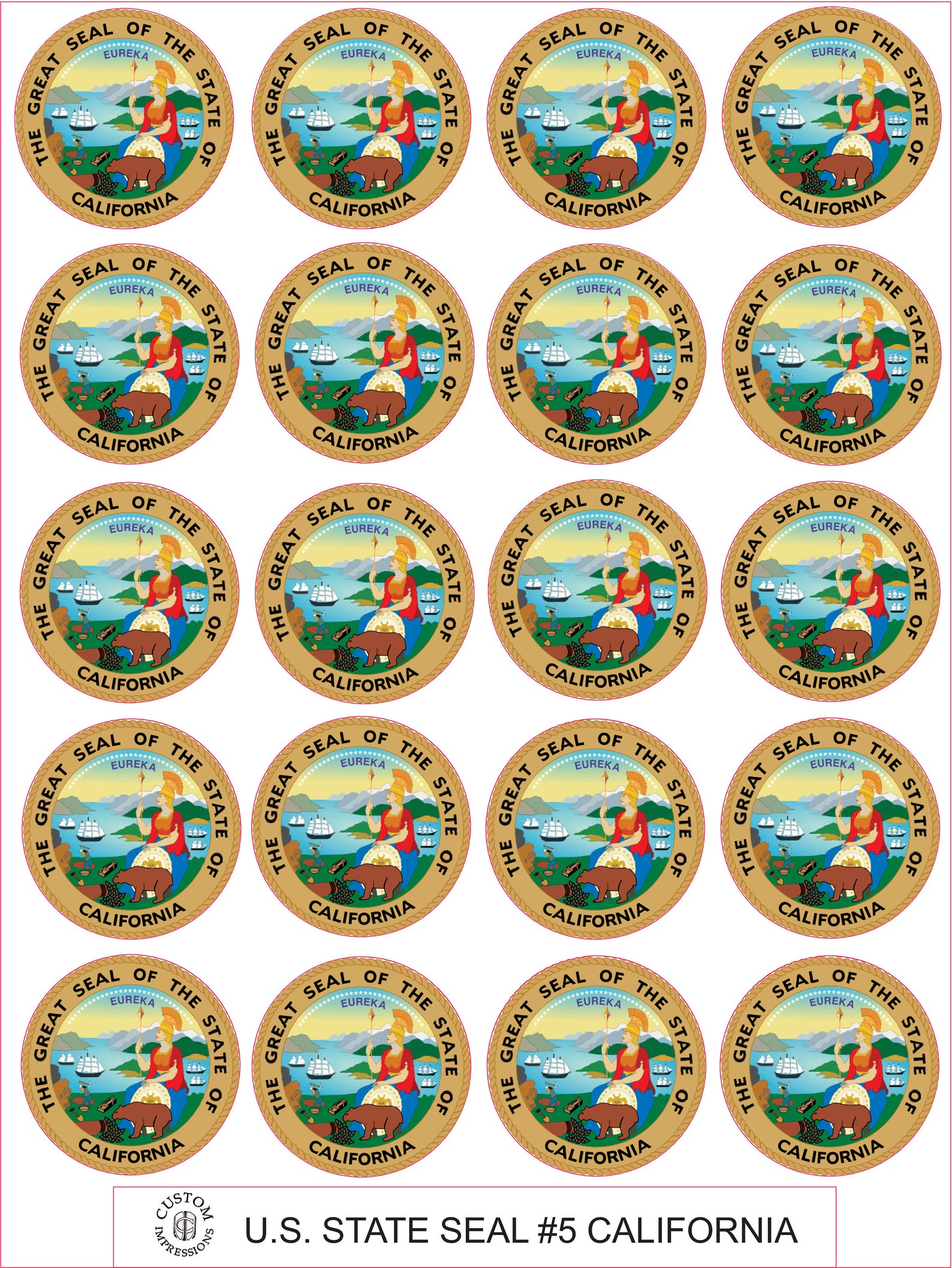 STATE SEALS Size 2" Each- 20 per Sheet - Etsy