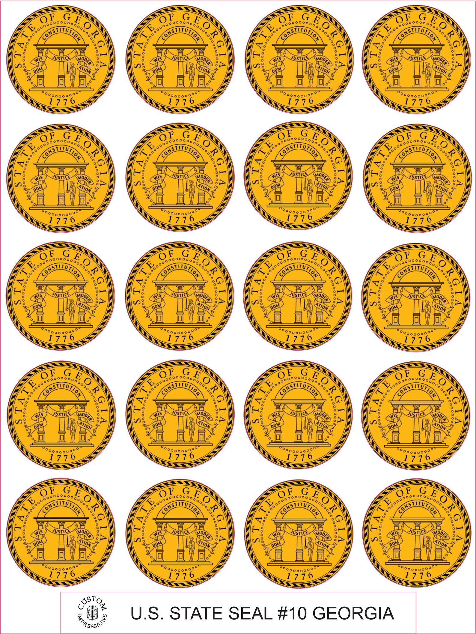 STATE SEALS Size 2" Each- 20 per Sheet - Etsy