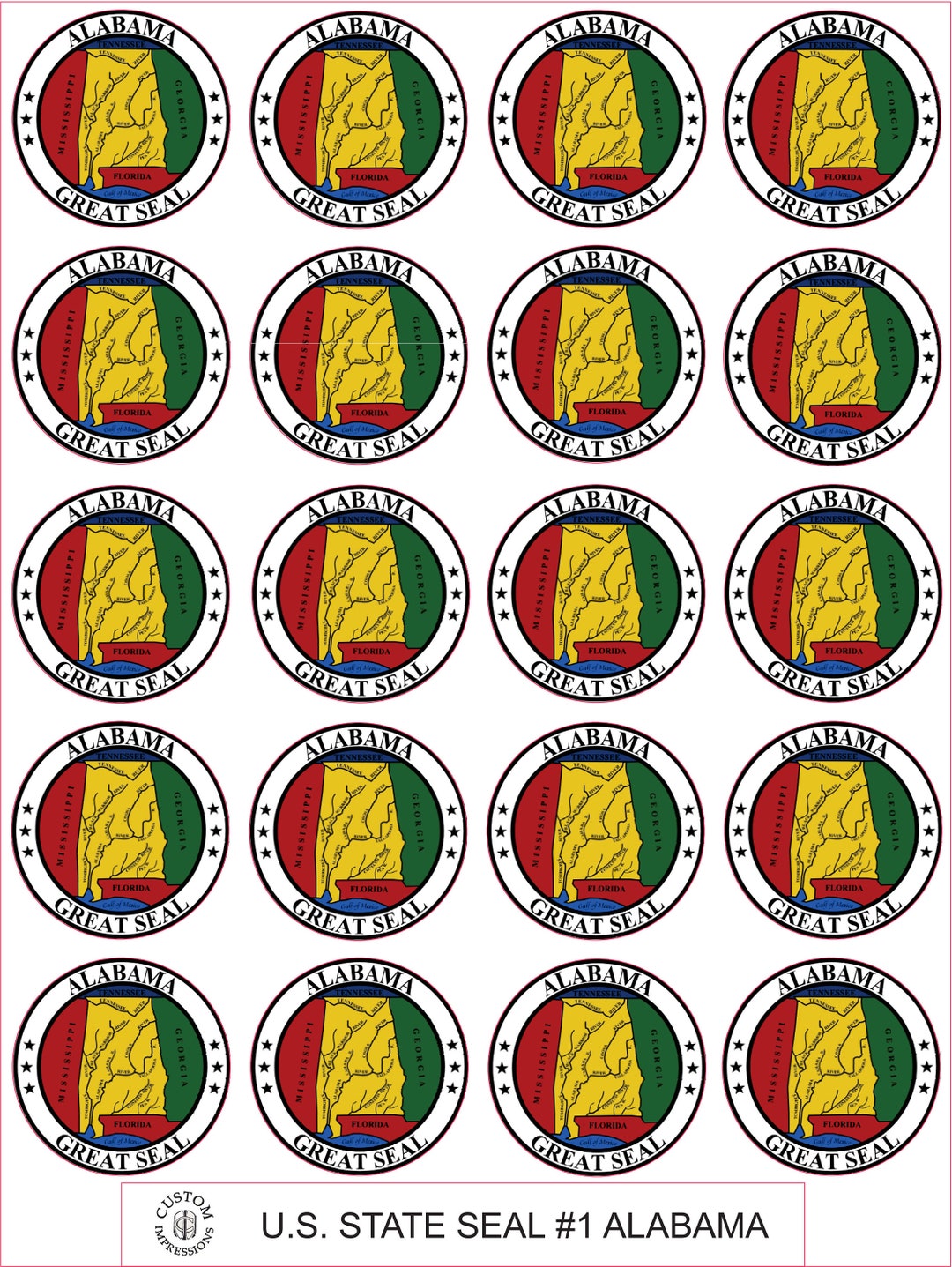 STATE SEALS Size 2" Each- 20 per Sheet - Etsy