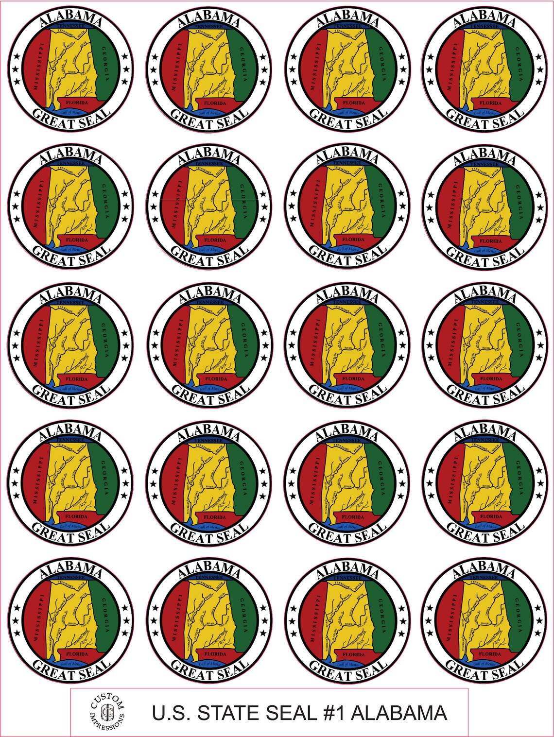 STATE SEALS Size 2" Each- 20 per Sheet - Etsy