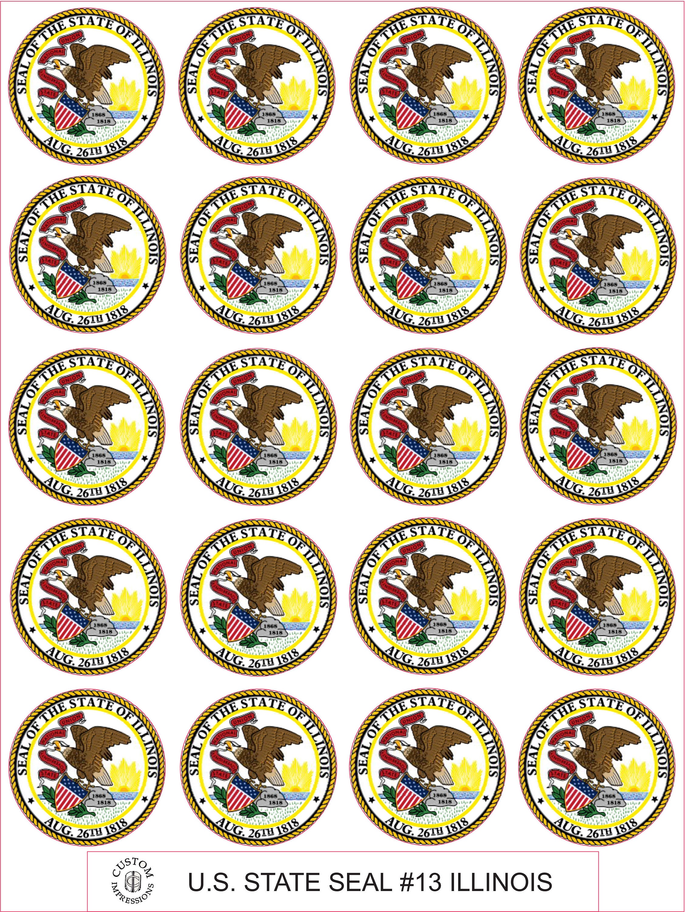 STATE SEALS Size 2" Each- 20 per Sheet - Etsy