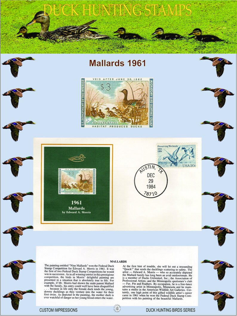 POSTERS - DUCK HUNTING Stamps Group 3 - Etsy
