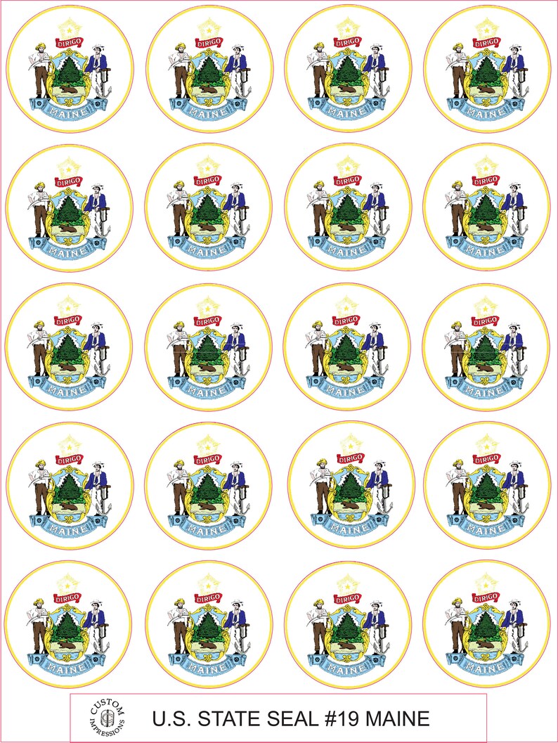 STATE SEALS Size 2" Each- 20 per Sheet - Etsy