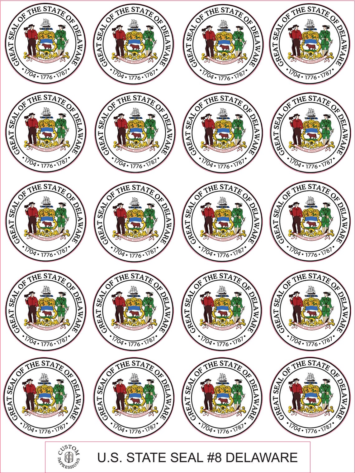 STATE SEALS Size 2" Each- 20 per Sheet - Etsy