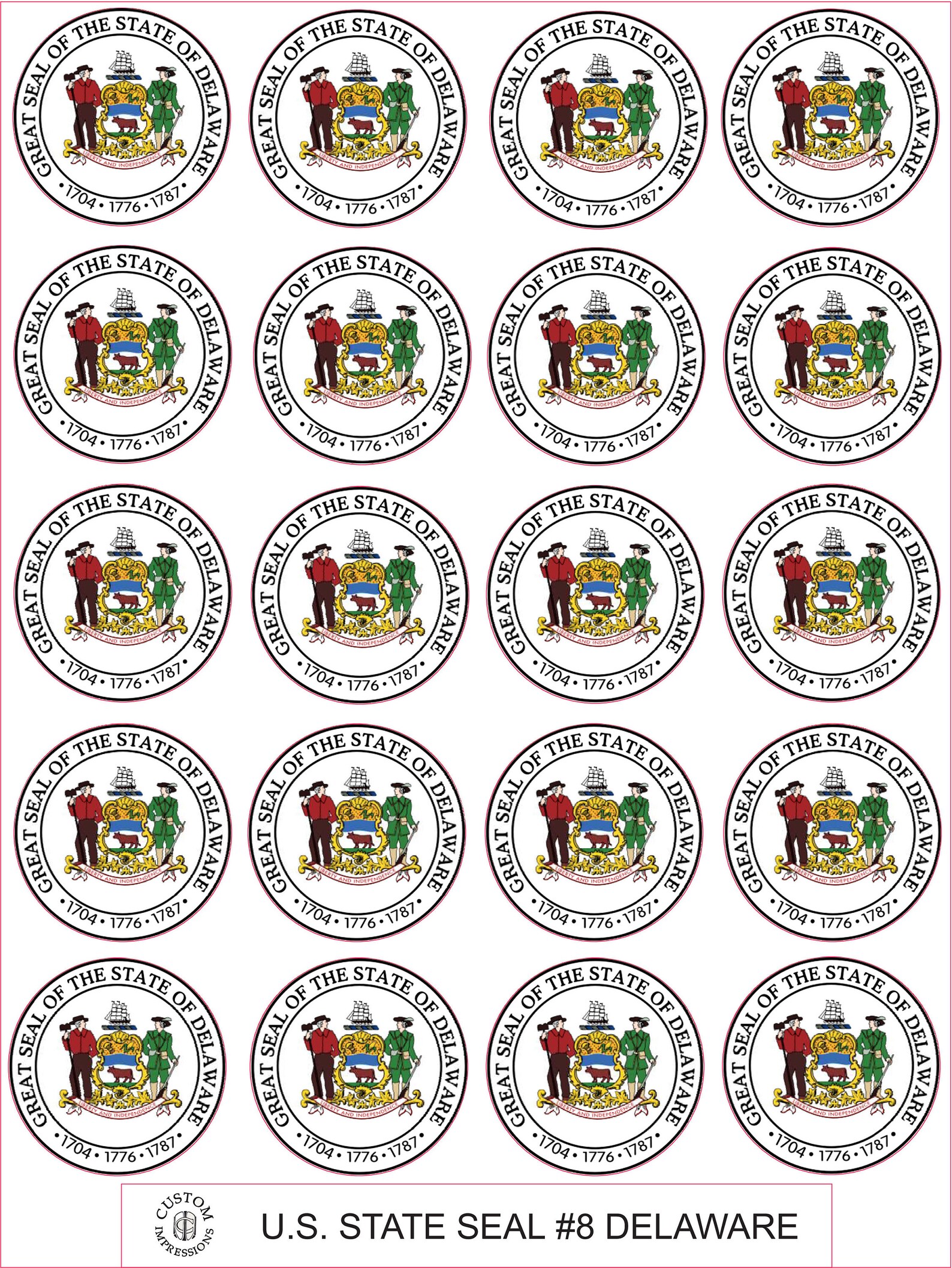 STATE SEALS Size 2" Each- 20 per Sheet - Etsy