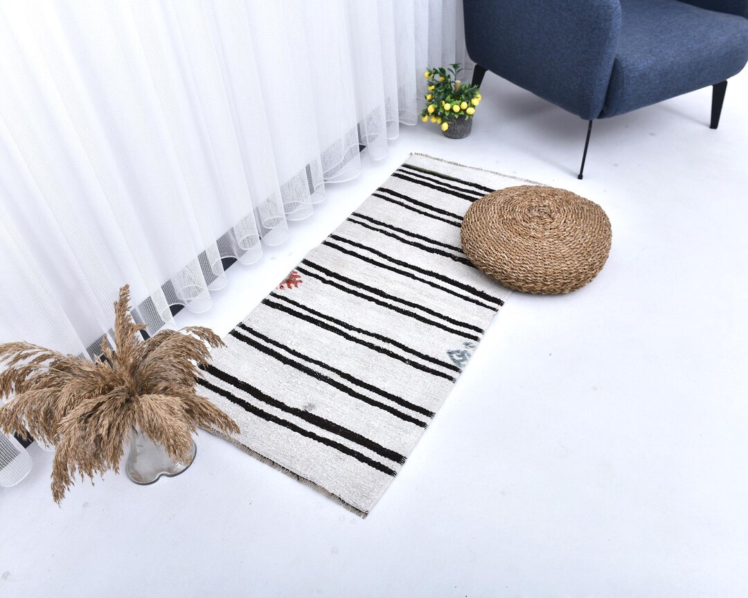 2x4 Hemp Rug, 2x4 White Black Hemp Doormat Rug, 2x4 Hemp Doomat, 2x4 ...