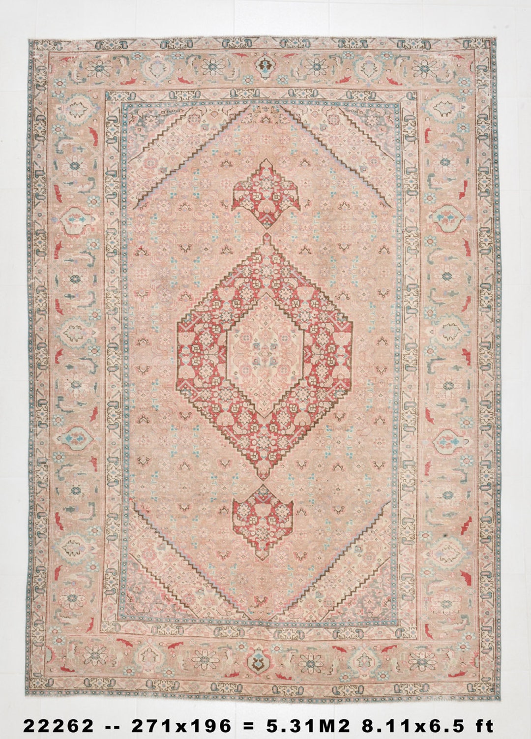 6'5x8'11 Persian Area Rug 6x9 Vintage - Etsy