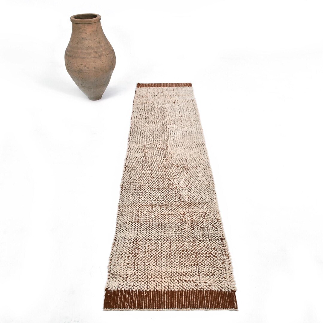 2x9 White and Terracotta Vintage Runner Rug, 2x9 Vintage Runner, 2x9 ...
