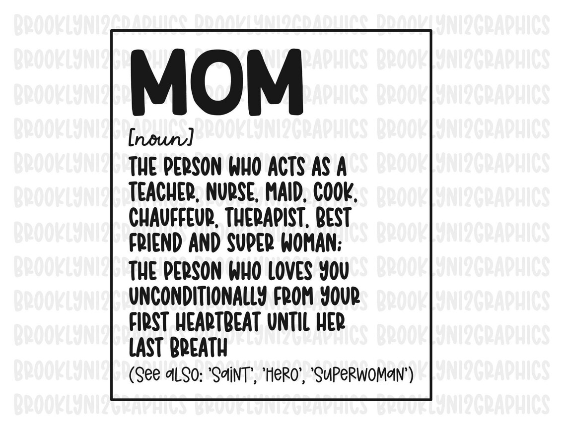 Mom Definition SVG, Mom Life, Mother SVG, Mother's Day SVG, Mommy, Mom ...