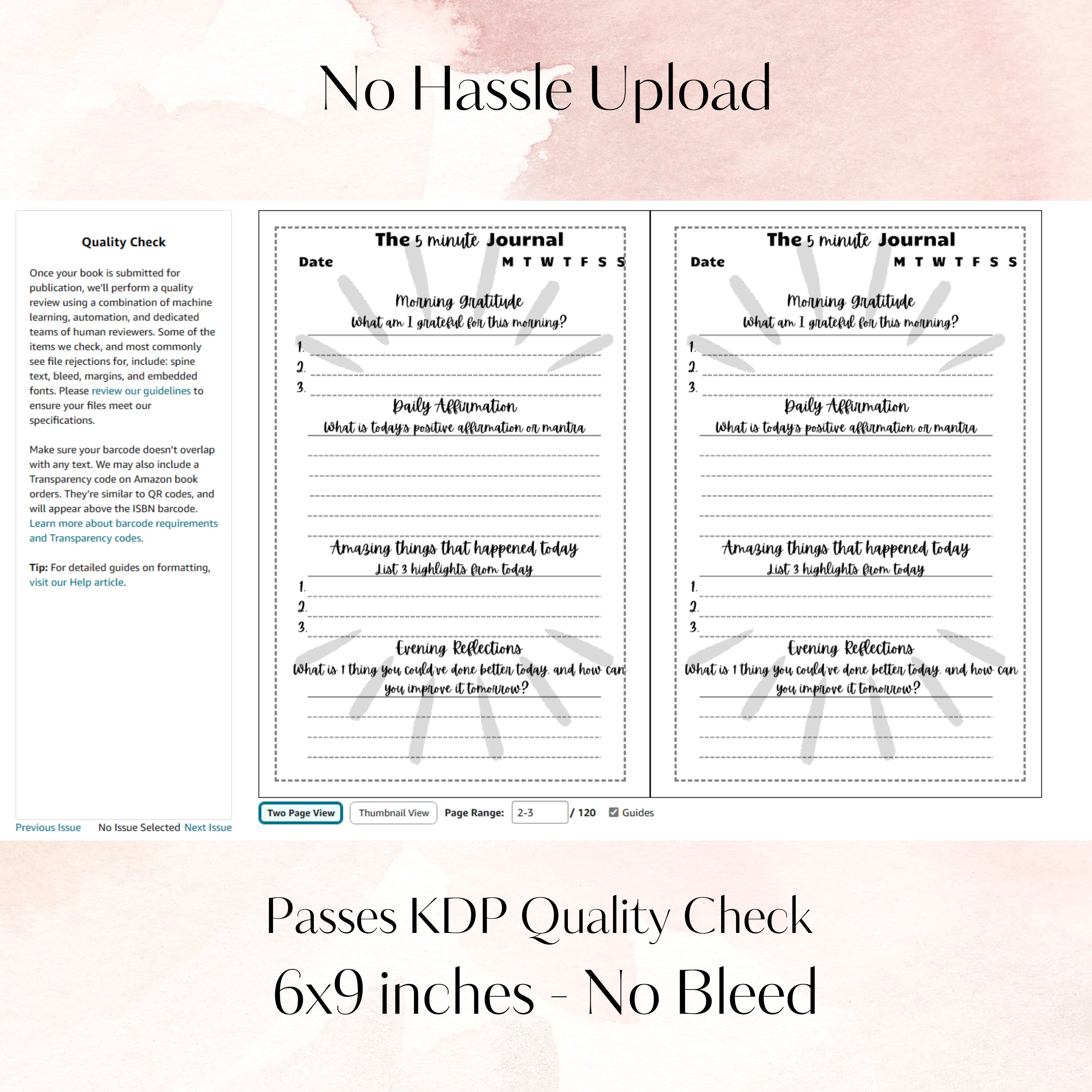 Printable Five Minute Journal Template Daily Prompt Journal Canva ...