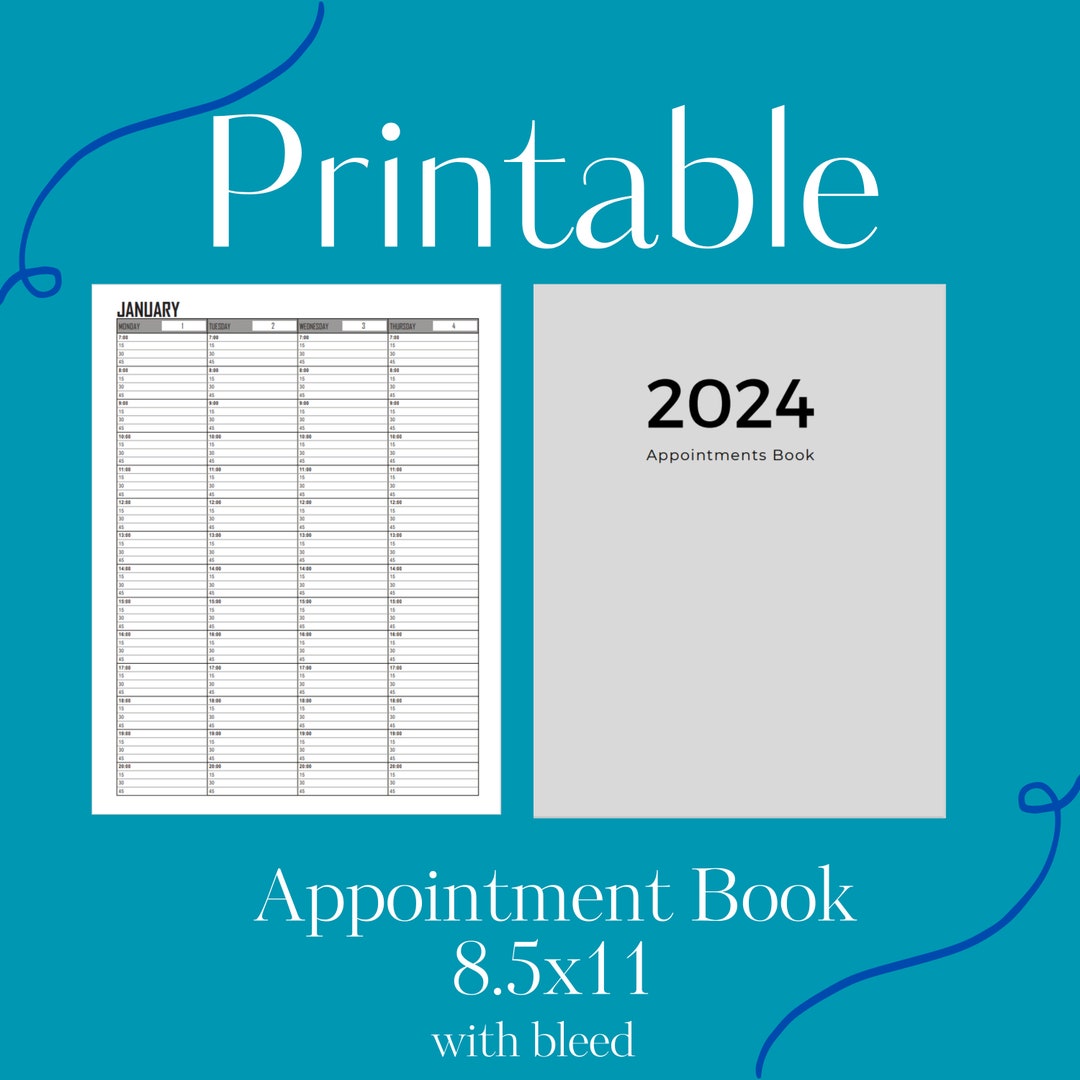Printable Appointment Book 2024 Printable Planner Scheduler Time ...