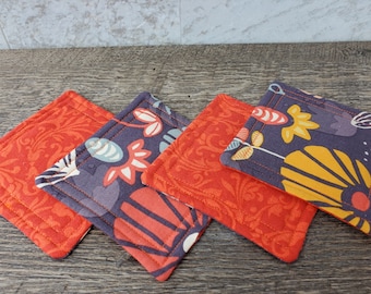 Reversible Fabric Coasters I Set of 4 Coasters - Etsy