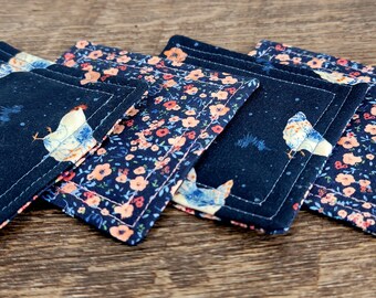 Reversible Fabric Coasters I Set of 4 Coasters - Etsy