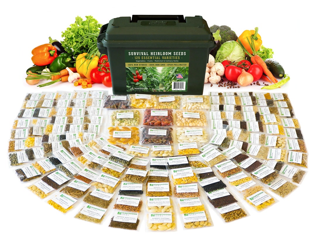 125 Variety Heirloom Seed Kit With Storage Box - Etsy