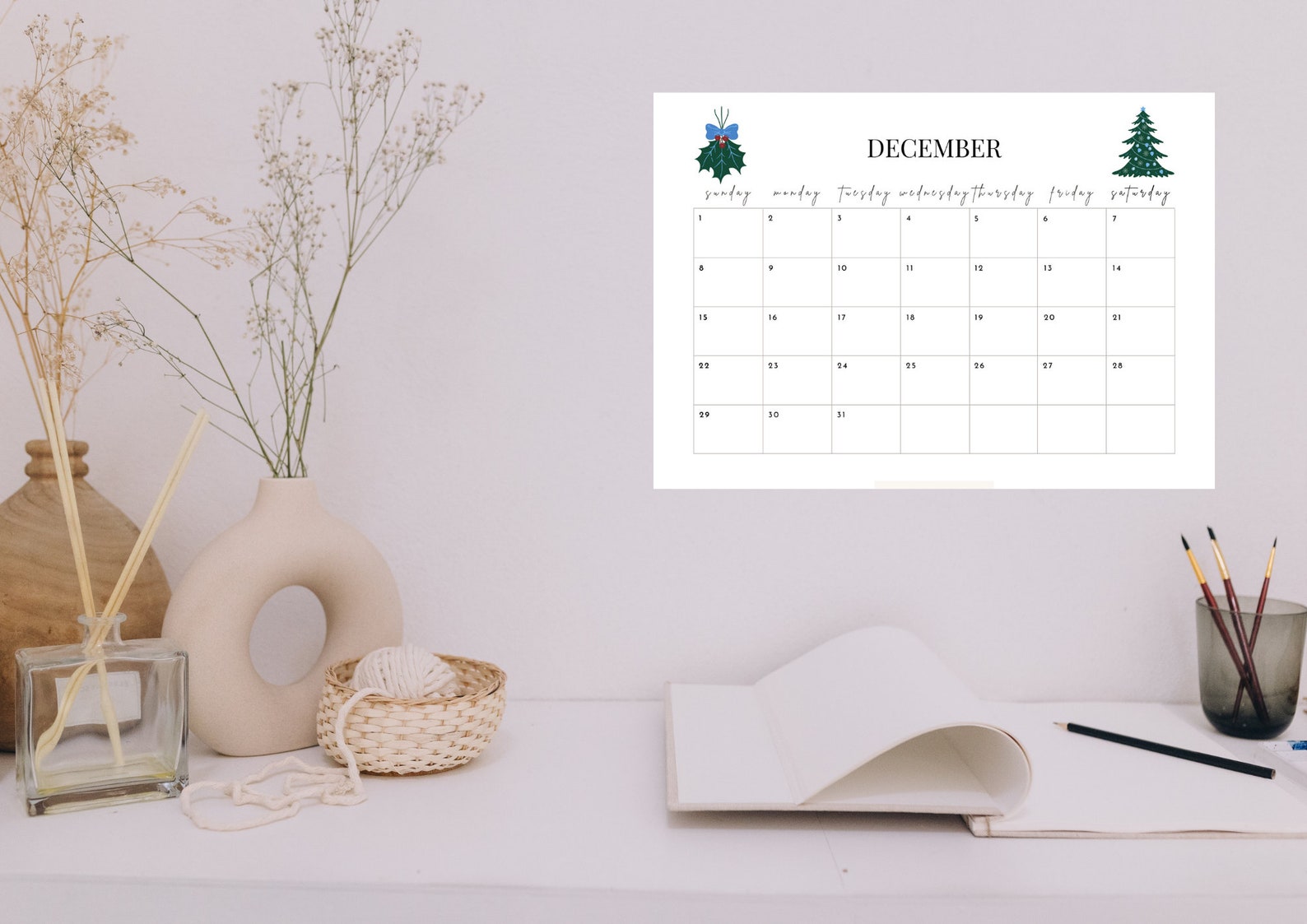 2024 Monthly Calendar Horizontal A4 Size Sunday Start English - Etsy