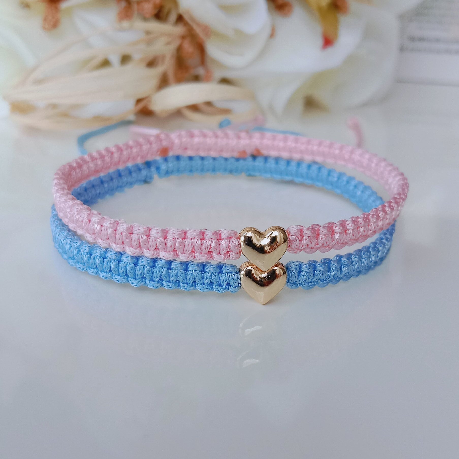 Set of 2 Customizable Hearts Handmade Rope Bracelets | Best Christmas ...