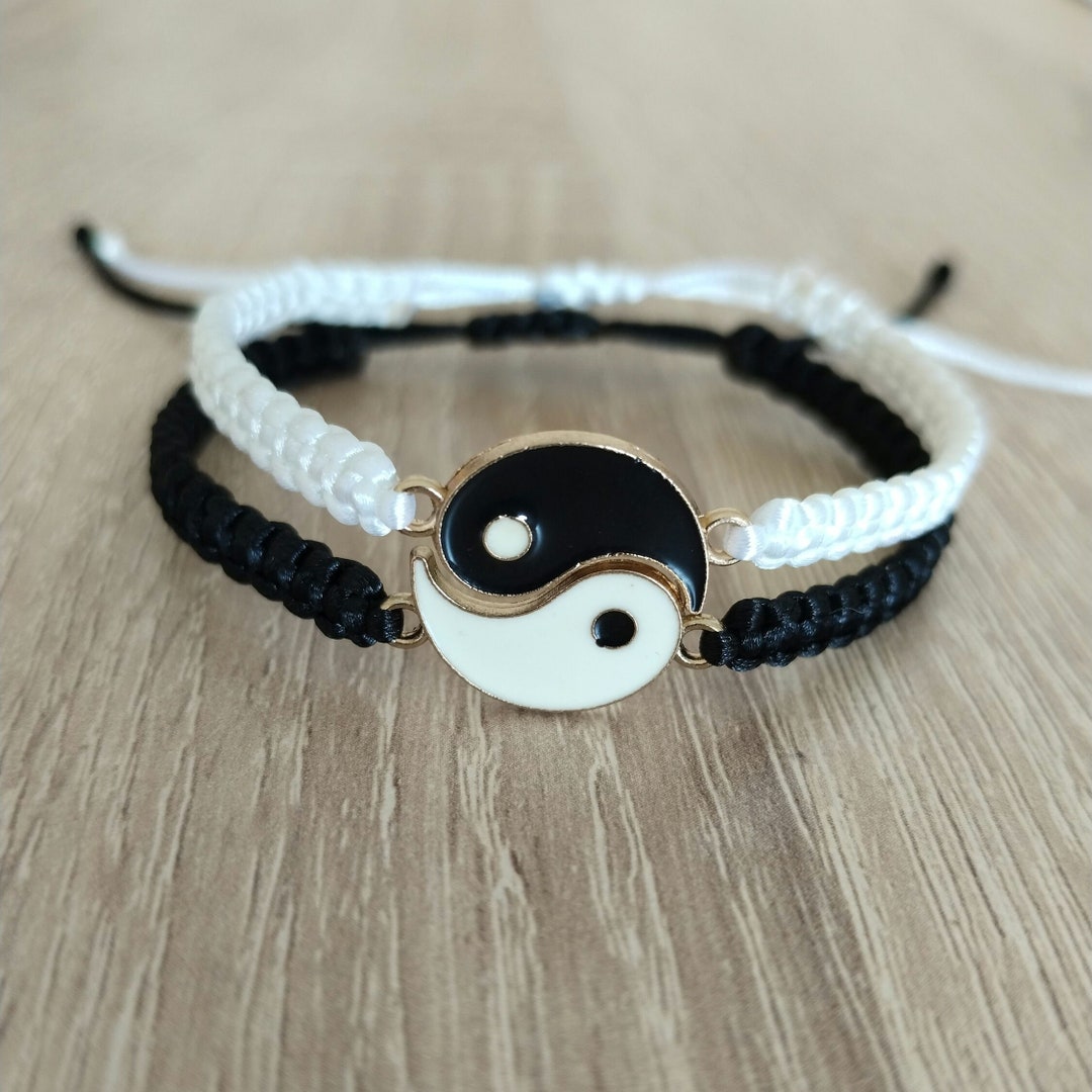 Set of 2 Custom Yin Yang Bracelets | Matching Couple Bracelets Jewelry ...