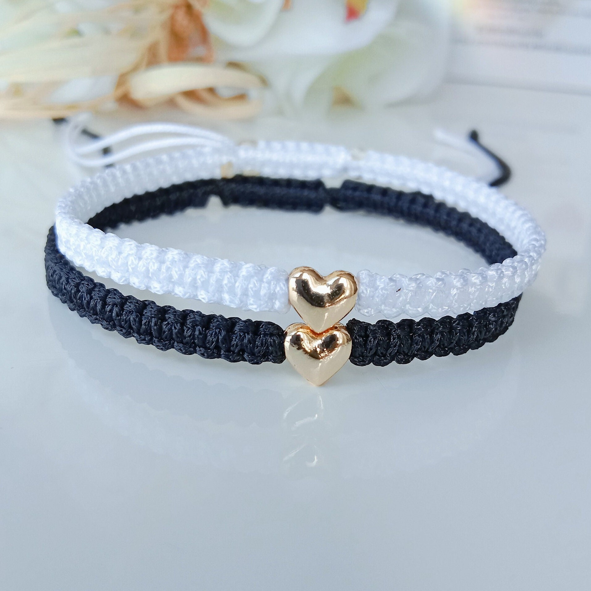 Set of 2 Customizable Hearts Handmade Rope Bracelets | Best Christmas ...
