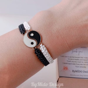 Set of 2 Custom Yin Yang Bracelets | Matching Couple Bracelets Jewelry ...