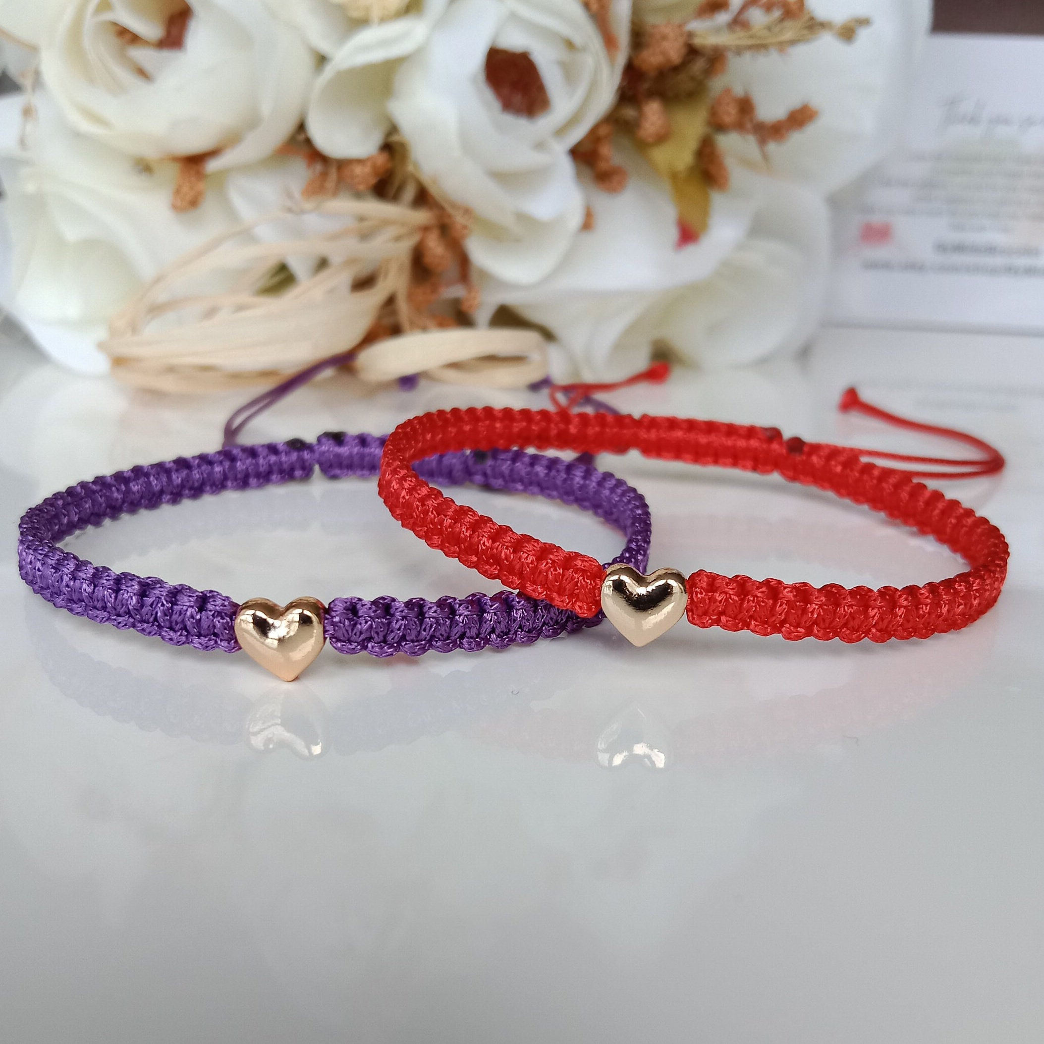 Set of 2 Customizable Hearts Handmade Rope Bracelets | Best Christmas ...