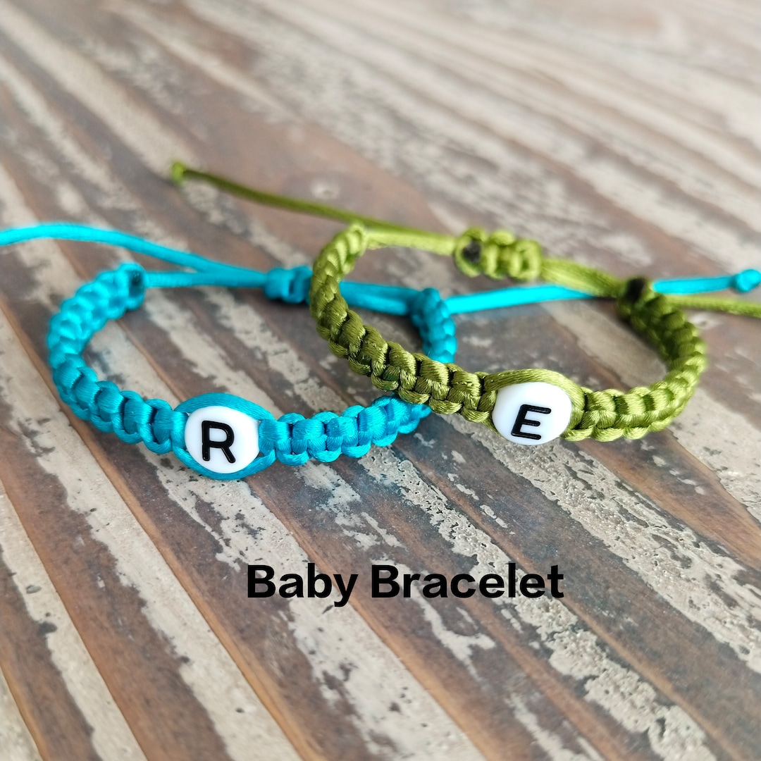 Personalized Matching Baby Initial Identity Bracelets, Baby Ankle ...